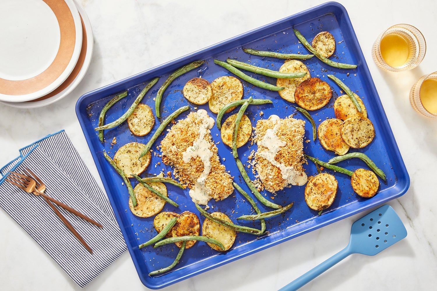 Recipe: Rosemary-Walnut Crusted Cod with Roasted Potatoes & Green Beans ...