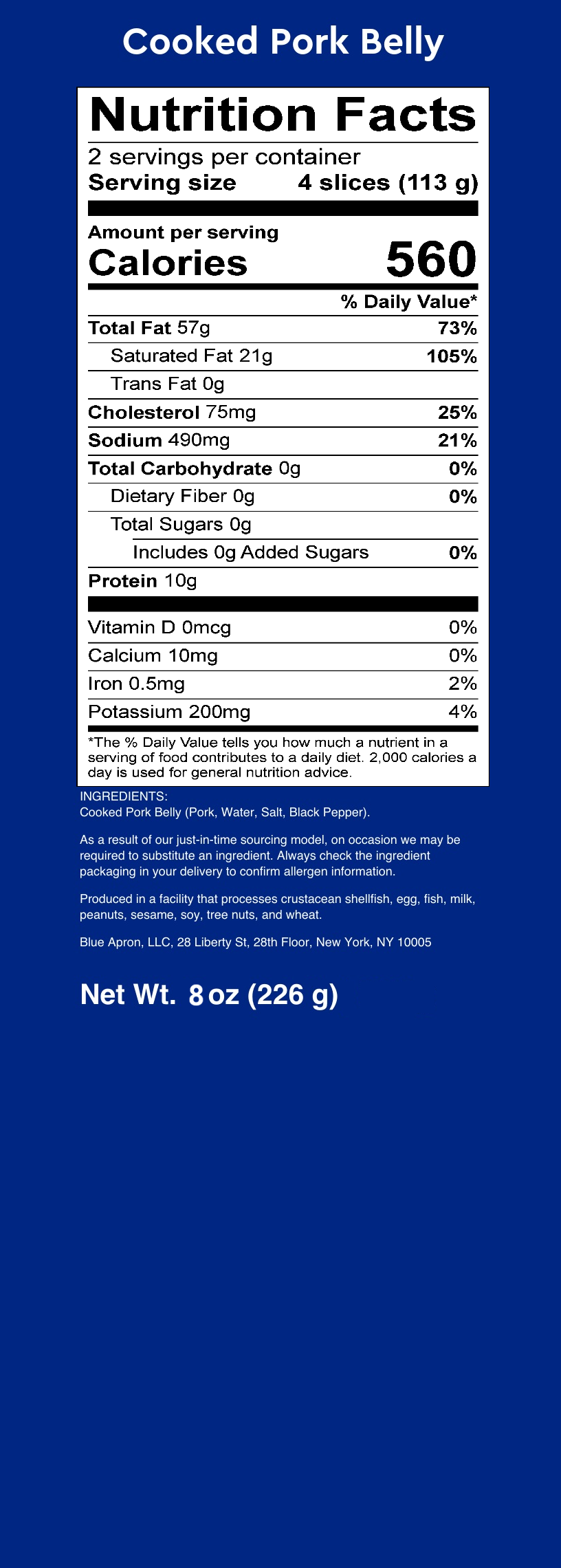 Recipe: Cooked Pork Belly A La Carte Proteins (photo as prepared ...