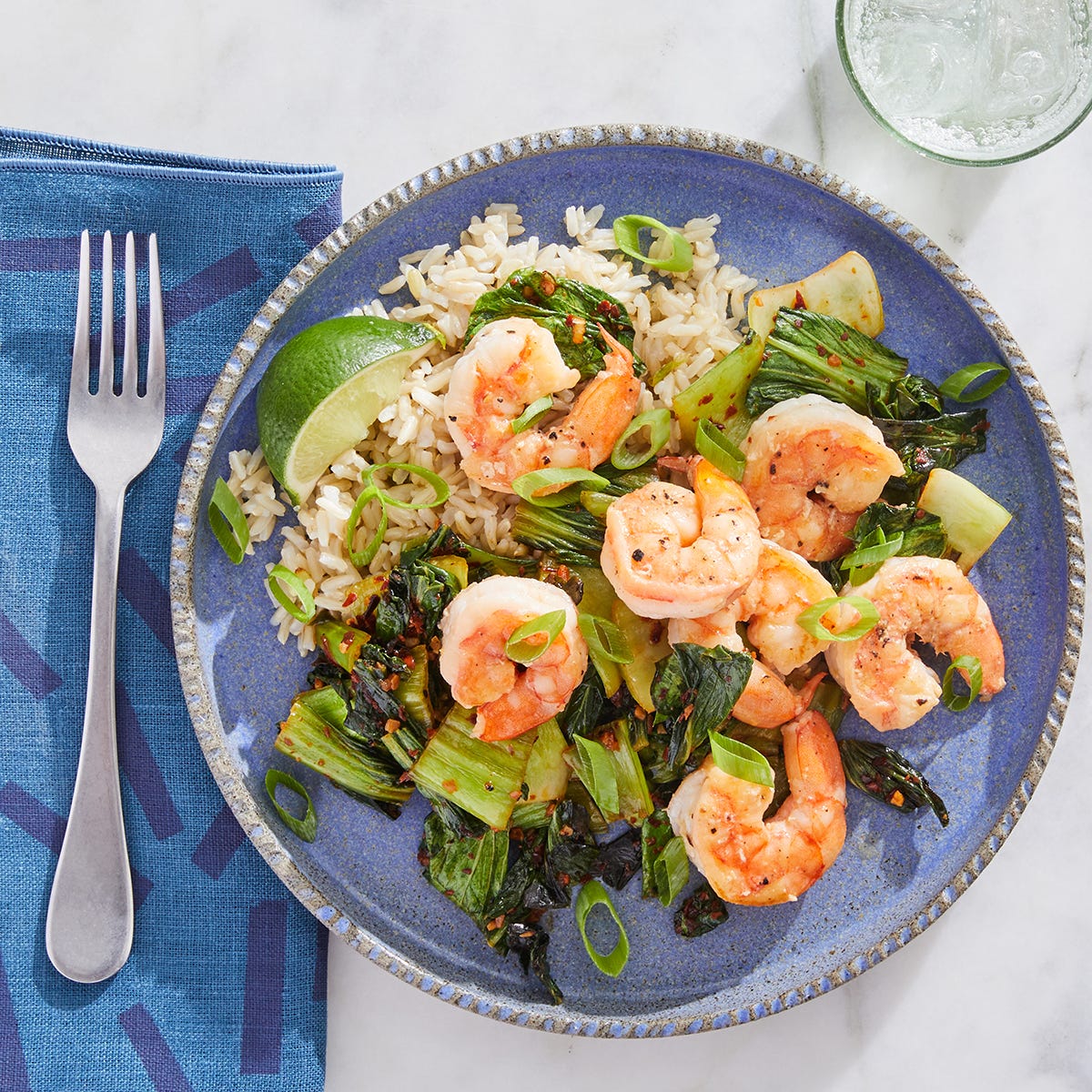 Recipe: Ponzu-Lime Shrimp & Scallion Rice with Bok Choy & Chili Crisp ...
