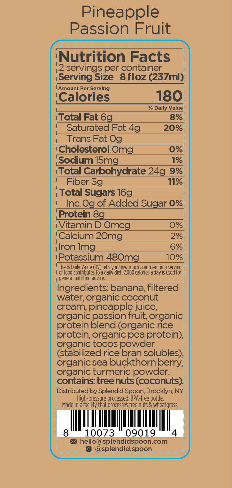 Recipe: Pineapple Passion Fruit Smoothie By Splendid Spoon - Blue Apron