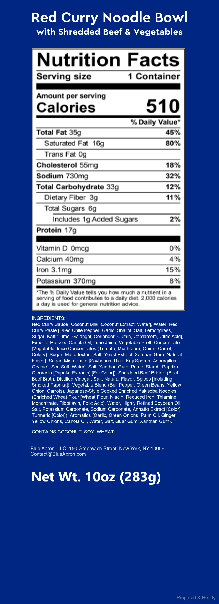 Recipe: Red Curry Noodle Bowl with Shredded Beef & Vegetables - Blue Apron