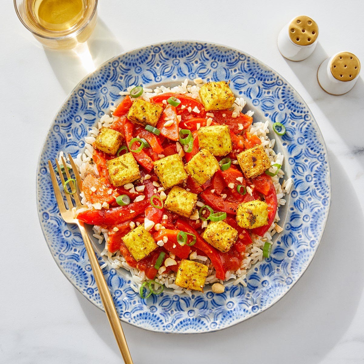Recipe: Baked Tofu & Creamy Tomato Curry with Brown Rice & Peanuts ...