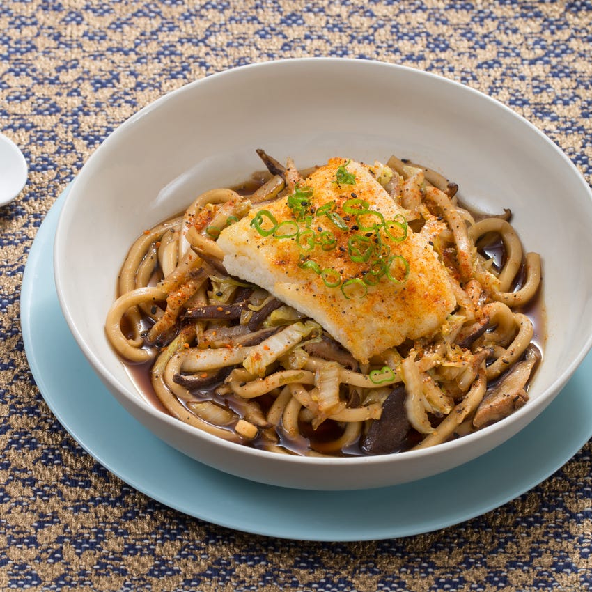 Recipe Seared Cod And Udon Noodles With Cabbage And Shiitake Mushroom