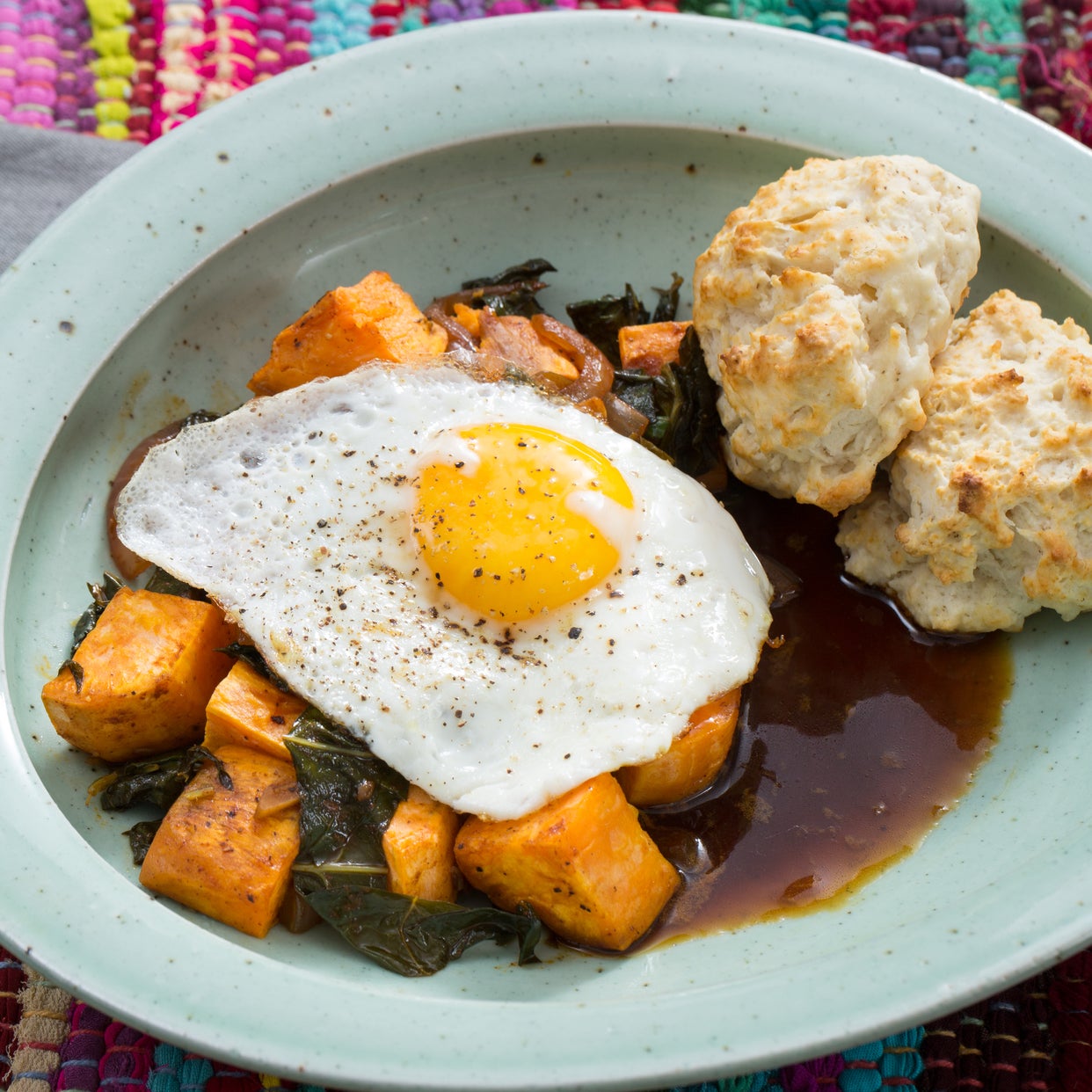 Recipe: Sweet Potato & Collard Green Hash with Sunny Side-Up Eggs ...
