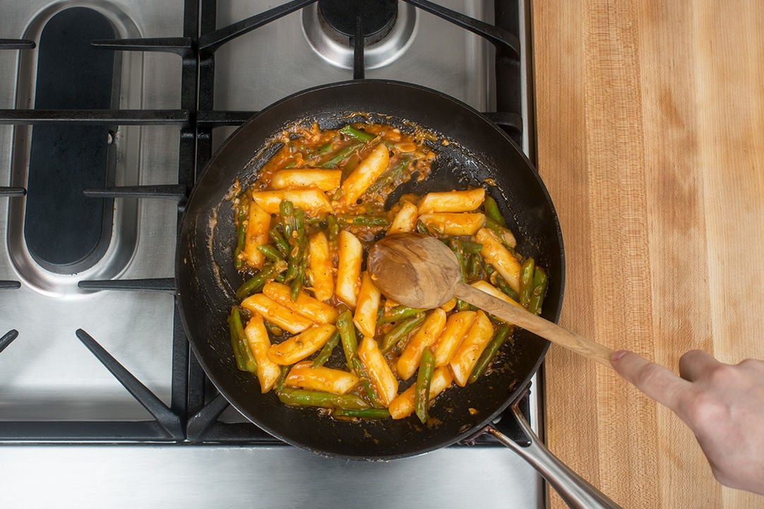 Recipe: Spicy Vegetable Tteokbokki with Asparagus, Soft-Boiled Eggs ...