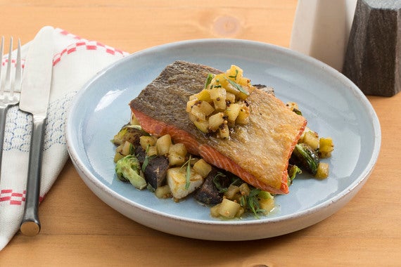Recipe: Seared Salmon & Fall Vegetable Hash with Apple-Brown Butter ...