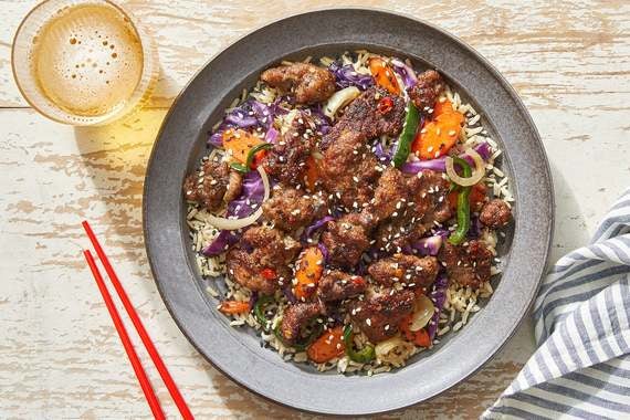 Recipe: Spicy Beef & Vegetables with Brown Rice & Sesame Seeds - Blue Apron