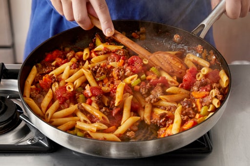 Recipe Penne Pasta And Beef Bolognese With Pecorino Cheese Blue Apron