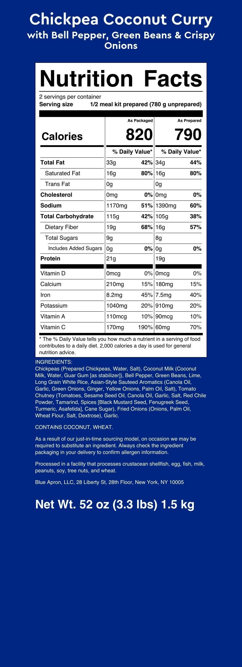 Recipe: Chickpea Coconut Curry with Bell Pepper, Green Beans & Crispy ...