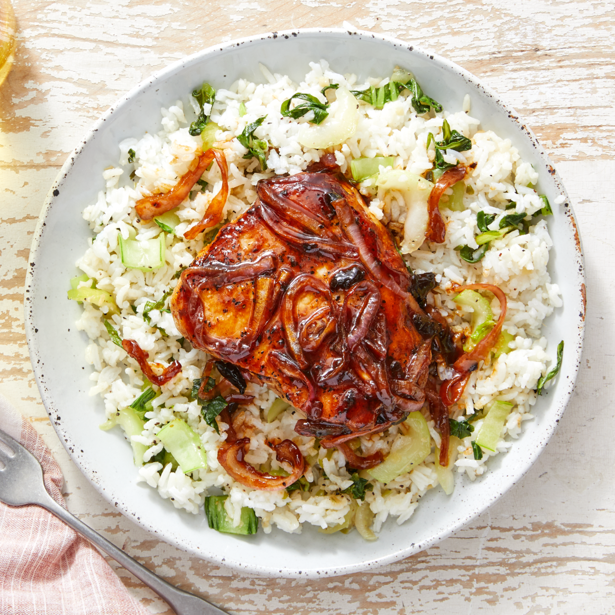 Recipe: Chinese BBQ Pork Chops with Aromatic Bok Choy Rice - Blue Apron
