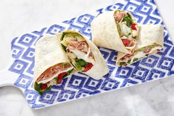 Recipe: Prosciutto & Mozzarella Wraps with Artichokes, Spinach & Pesto ...