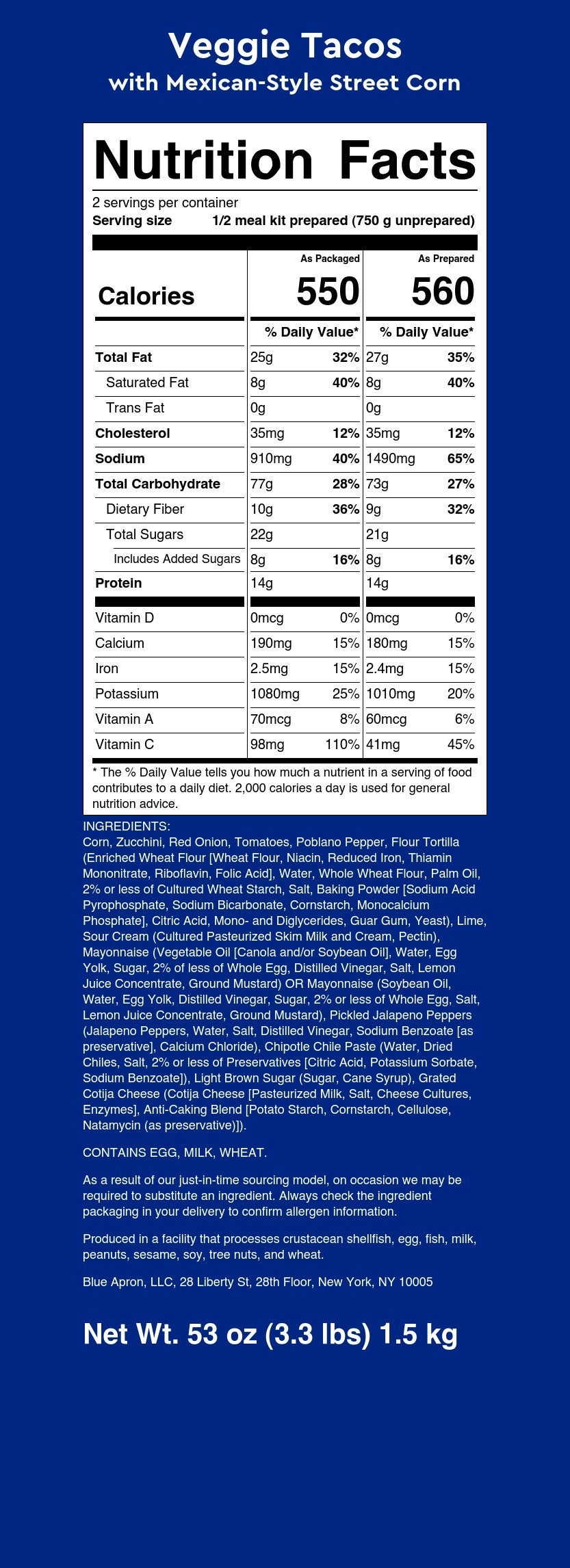 Recipe: Veggie Tacos with Mexican-Style Street Corn - Blue Apron